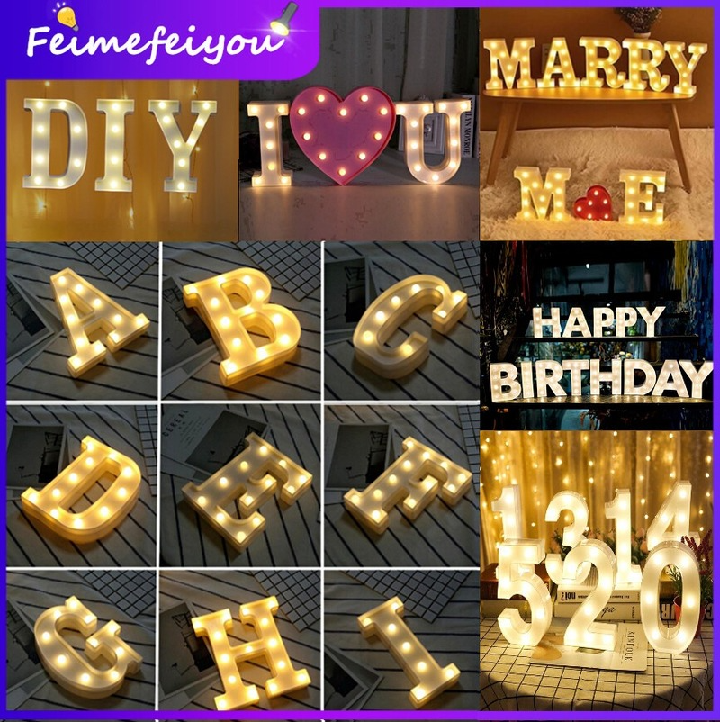 led light alphabet letters led birthday light for romantic room ...