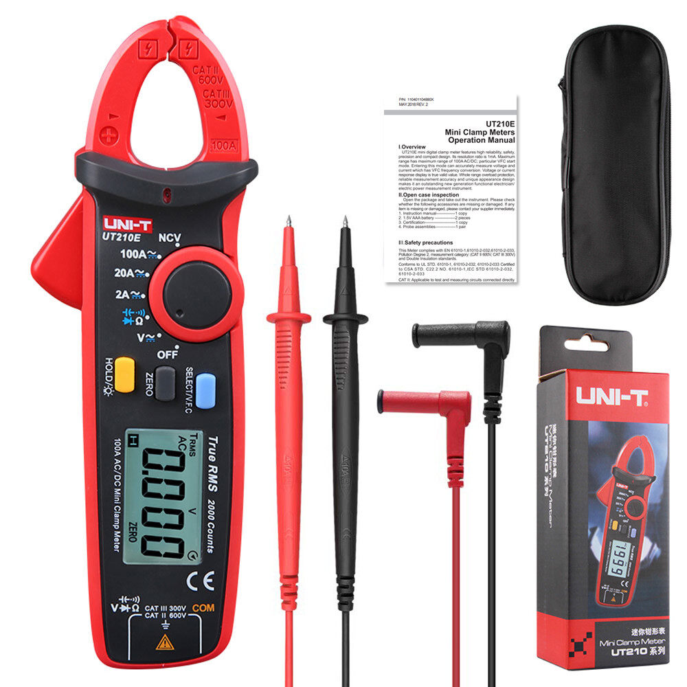 UNI-T UNI T UT210Eดิจิตอลกระแสตรงกระแสสลับแคลมป์มิเตอร์True RMSคีมแอมป์ ...