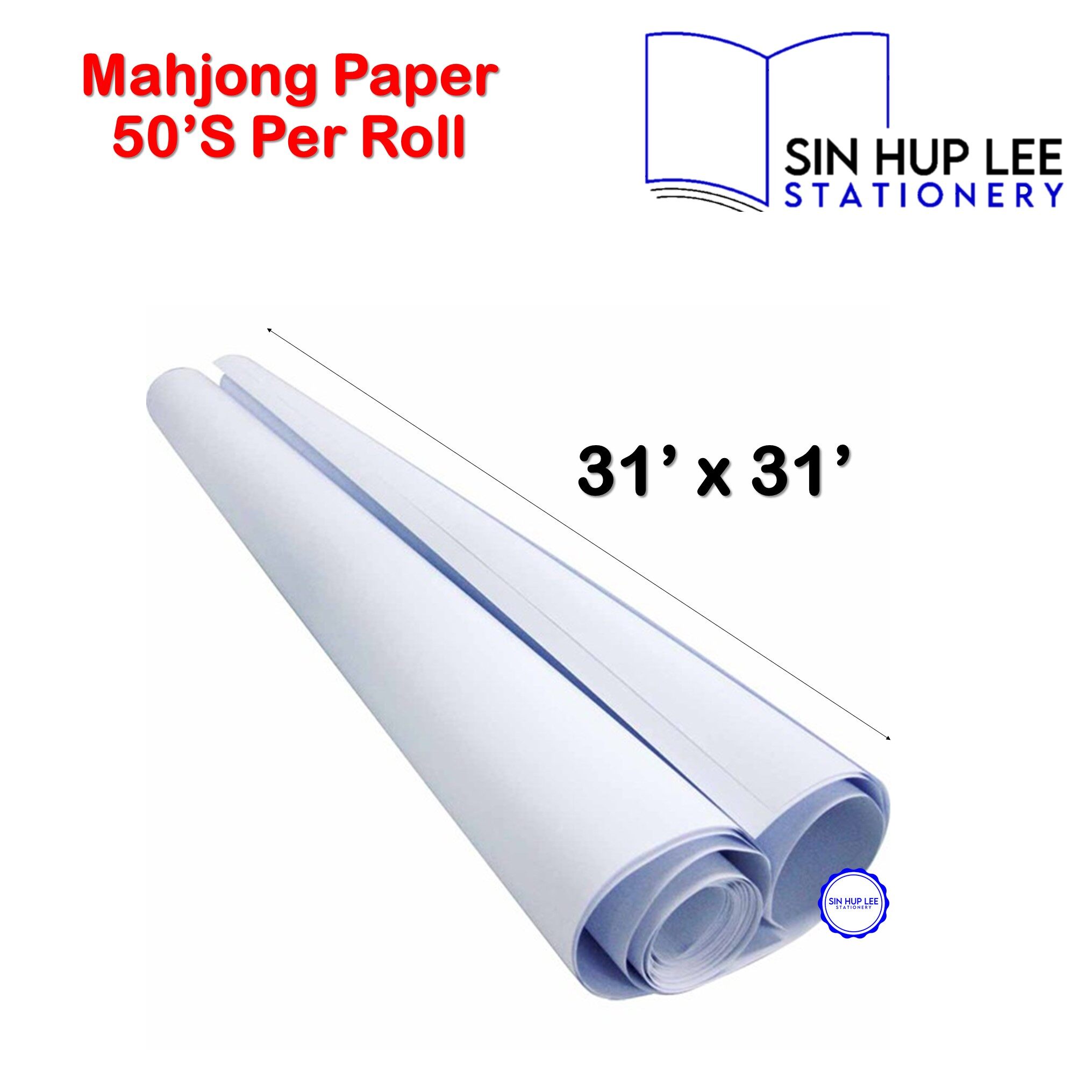 Mahjong Paper 31" X 31 " 50 Gsm 50 Sheets / Kertas Mahjong / 麻将纸白纸 | Lazada