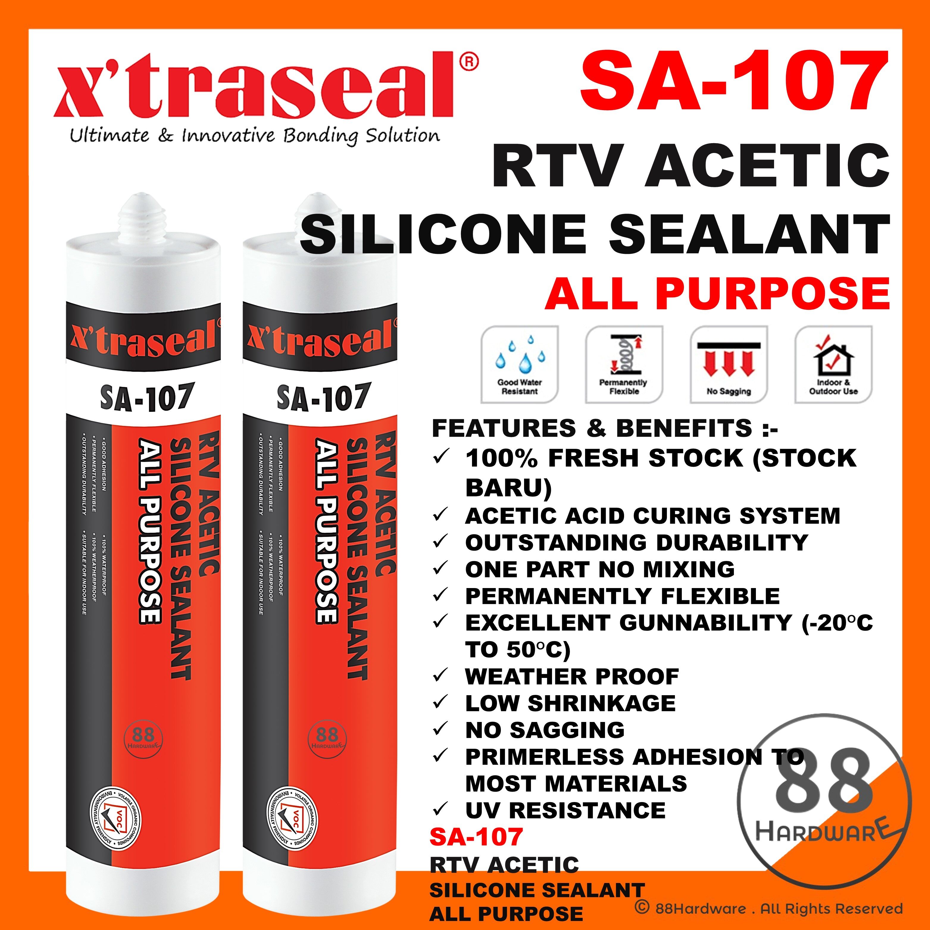 【100% Fresh Stock】xtraseal v-tech all purpose SA-117 SA-107 acetic silicone sealant / silicon ...