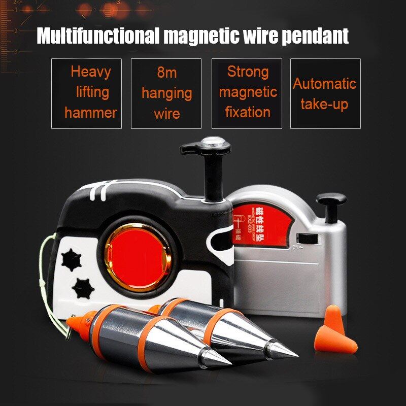 Plumb Bob Setter Magnetic Plumb-Rite 3/6/4.5/8M Auto Recoiling สายไฟ ...