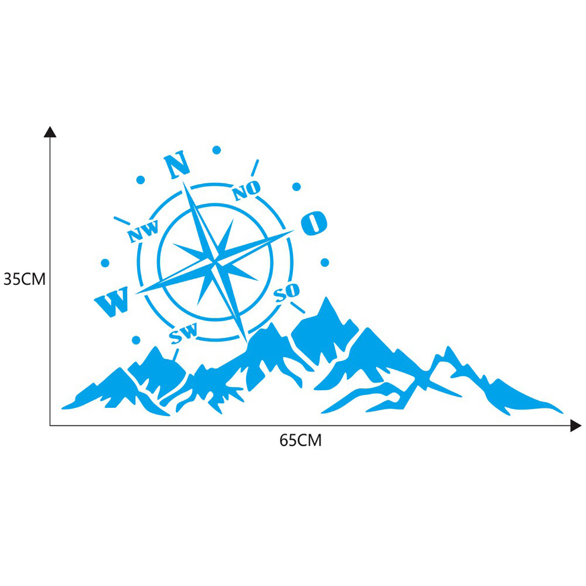 For Camper Vinyl Decal Sticker Large Compass with Mountains Navigation ...