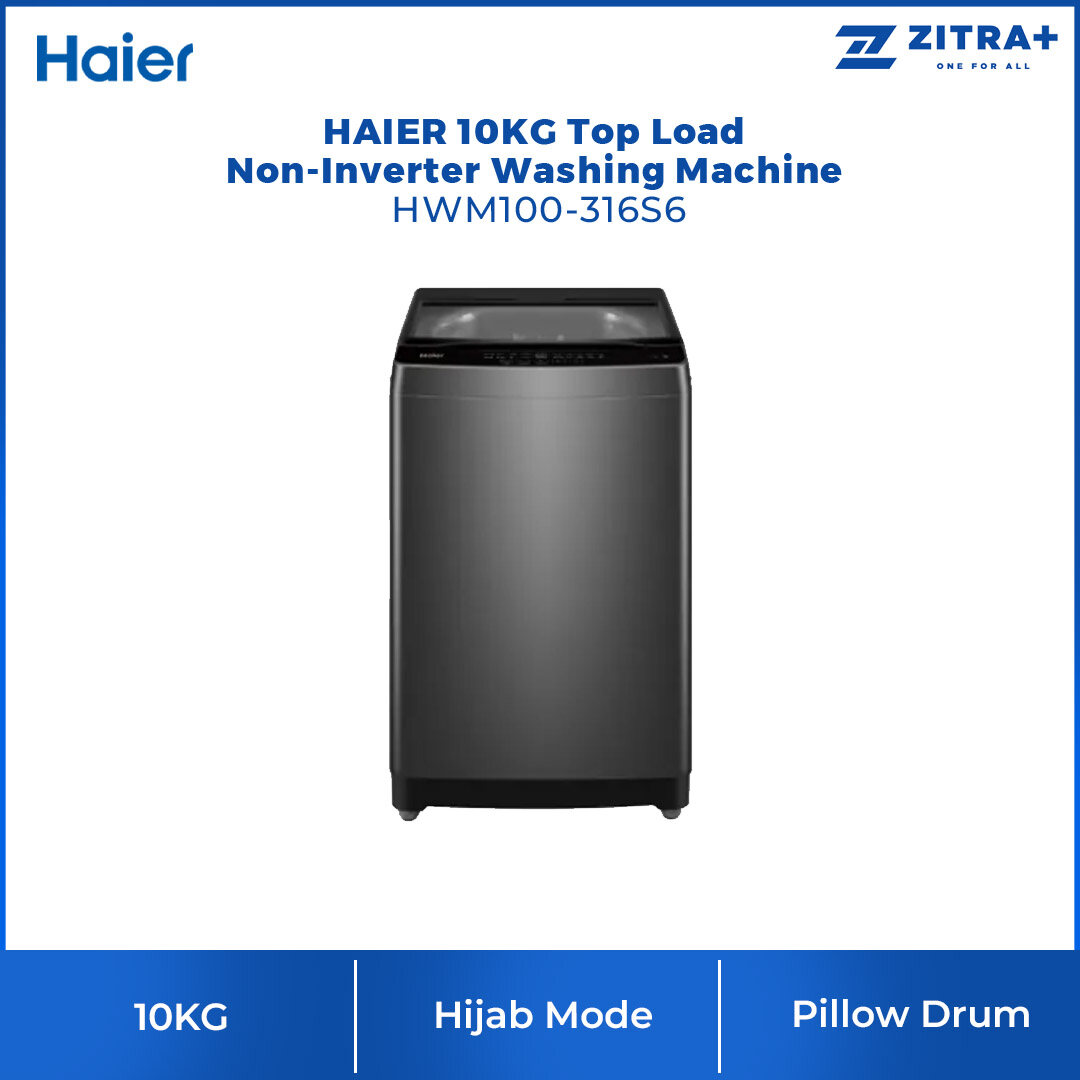 HAIER 10KG Top Load Non-Inverter Washing Machine Starry Silver HWM100 ...