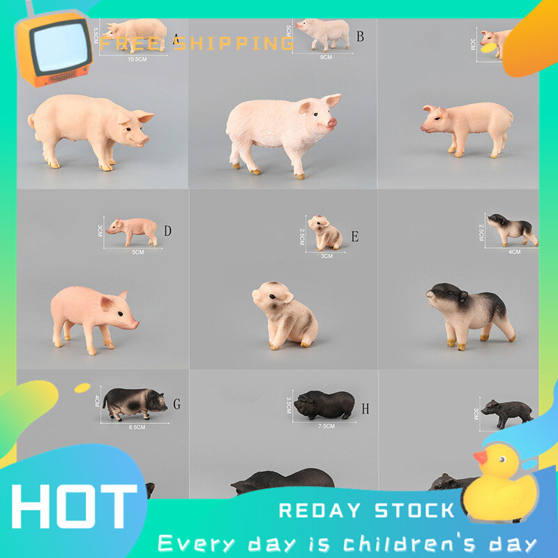 Simulation Animal Pig Model Toy Figurine Decor Plastic Animal Model ...