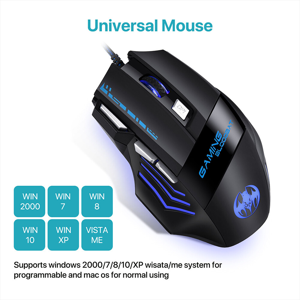 Adjustable Flash Backlit Mouse Led Glow Mouse Usb Wired Gaming Mouse ...