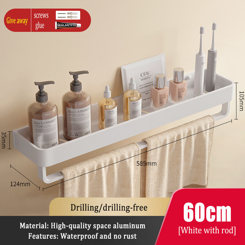 MEIDOO Aluminum Bathroom Rack Toilet Rack Kitchen Rack Wall Mounted ...