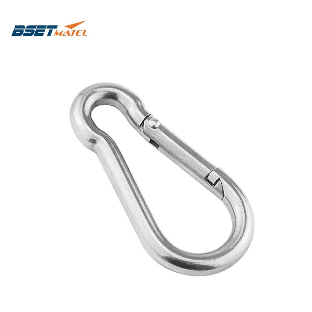 M6 * 60มม. มัลติฟังก์ชั่น304สแตนเลสสตีลสปริง Snap Carabiner Quick Link ...