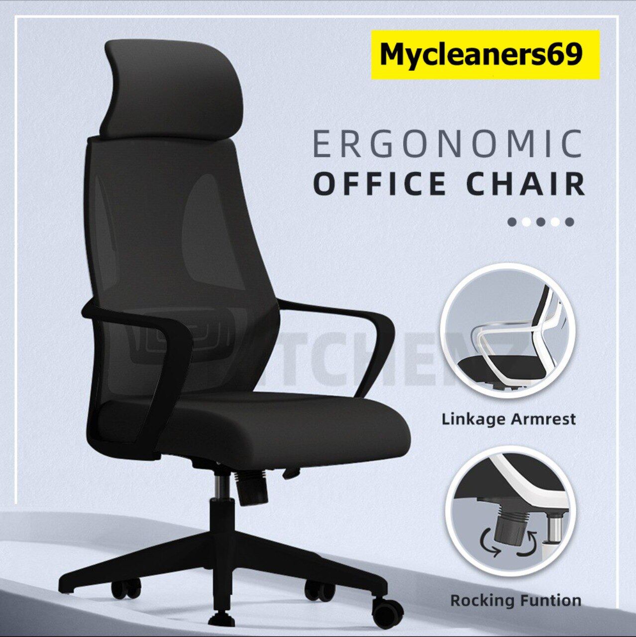 (2 Years Warranty) KitchenZ High Back Mesh Office Chair with Ergonomic ...