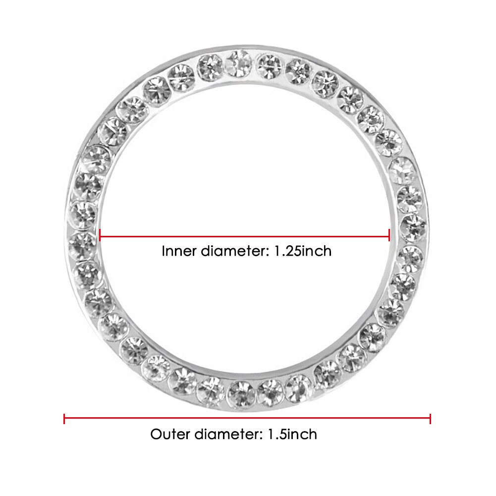 Crystal Rhinestone Car Bling Ring Emblem Sticker Car Interior ...