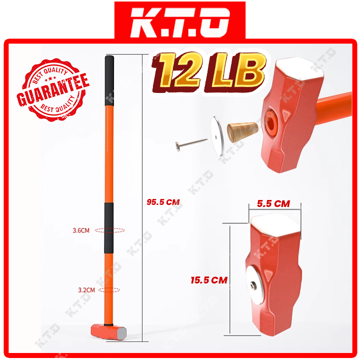 Double Face Spring PVC Handle Sledge Hammer Anti Vibration Handle 8LB ...