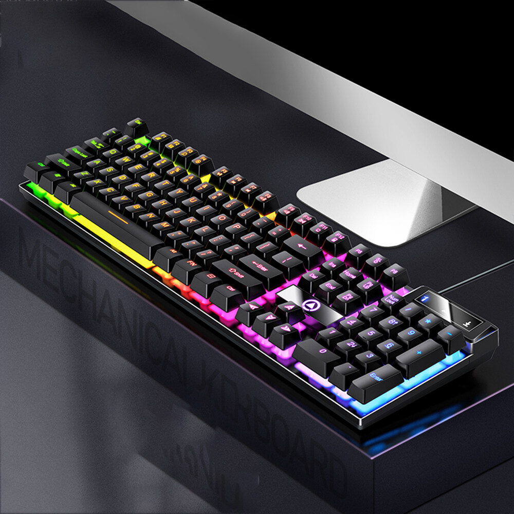 K500 Wired Keyboard Mechanical Colorful Backlit Feel 104 Keys Splash ...