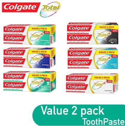Colgate Total Professional Whitening Toothpaste 2 x 150g / 150g / 110g ...