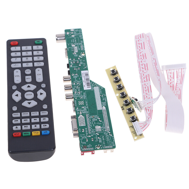 MIAO T.V53.03 LED สากลตัวควบคุมทีวี Driver Board V53 Analog ทีวีเมน ...