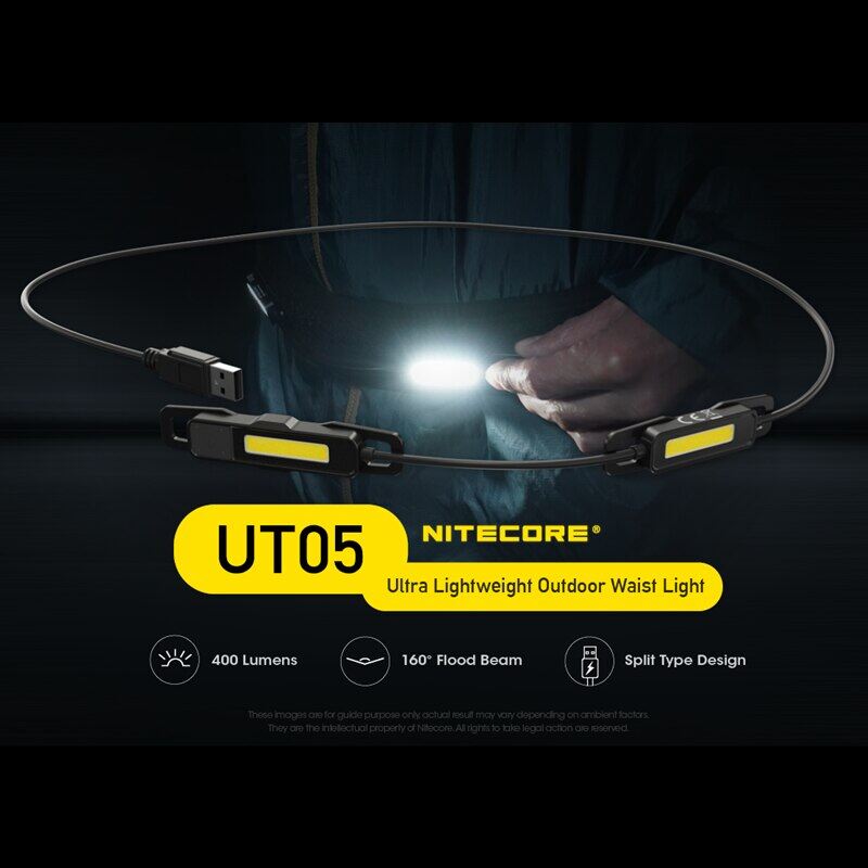 Nitecore UT05 Koplamp 400Lumen Taille Licht Split Type Ultra Lichtgewicht Outdoor Running ...