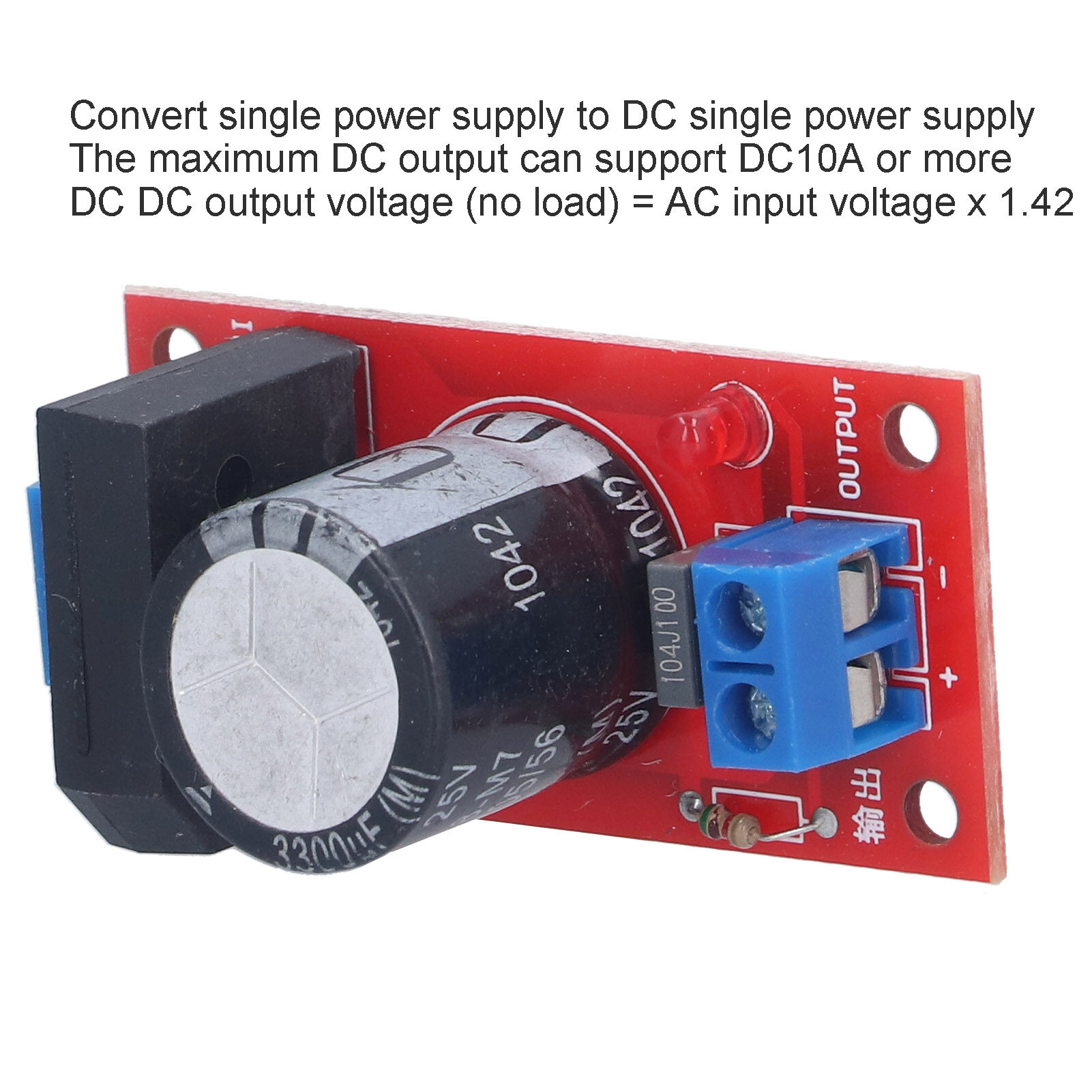 Rectifier Filter Power Board 8A AC to DC Electrical Accessory with Red ...