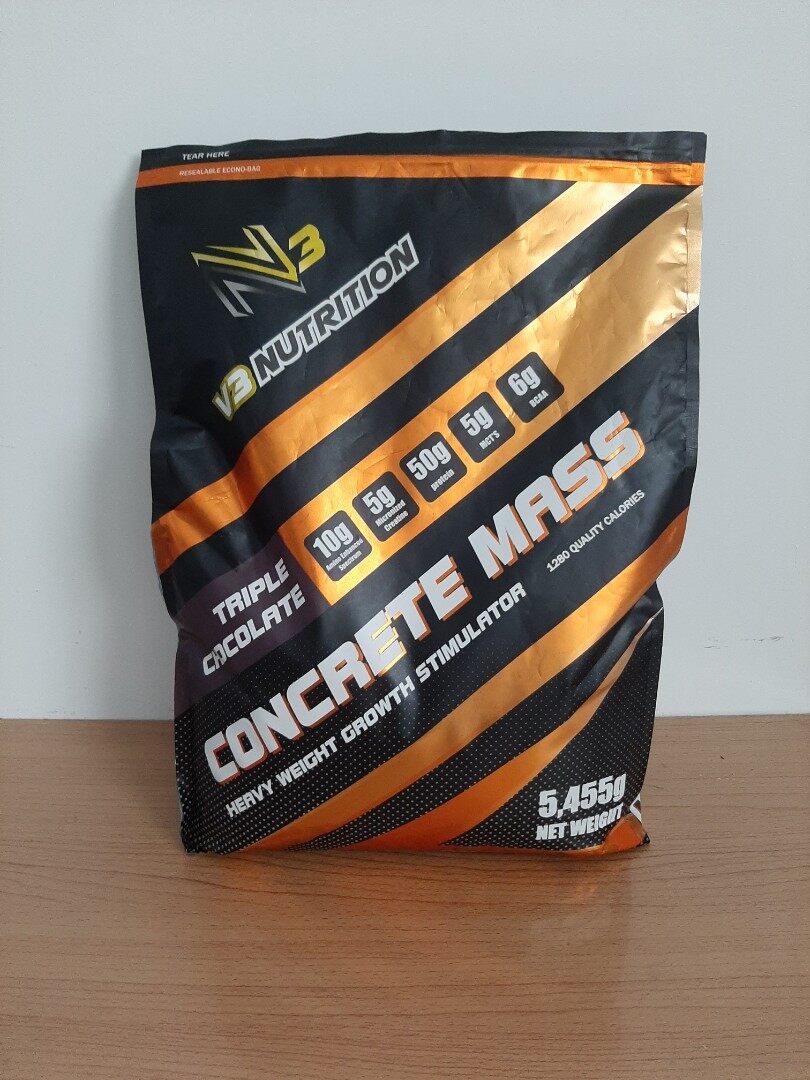 V3 Nutrition Concrete Mass 12lbs Weight Gainer Susu Protein Halal Gym ...
