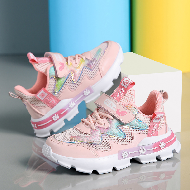 Girls' Sports Shoes 2021 Summer Breathable Mesh Casual Shoes Children's ...