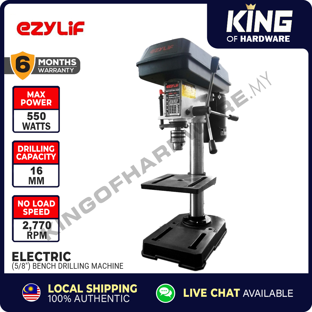 Ezylif 5/8" (16mm) Bench Drilling Machine VD16 | 16-Speed Drill Press ...
