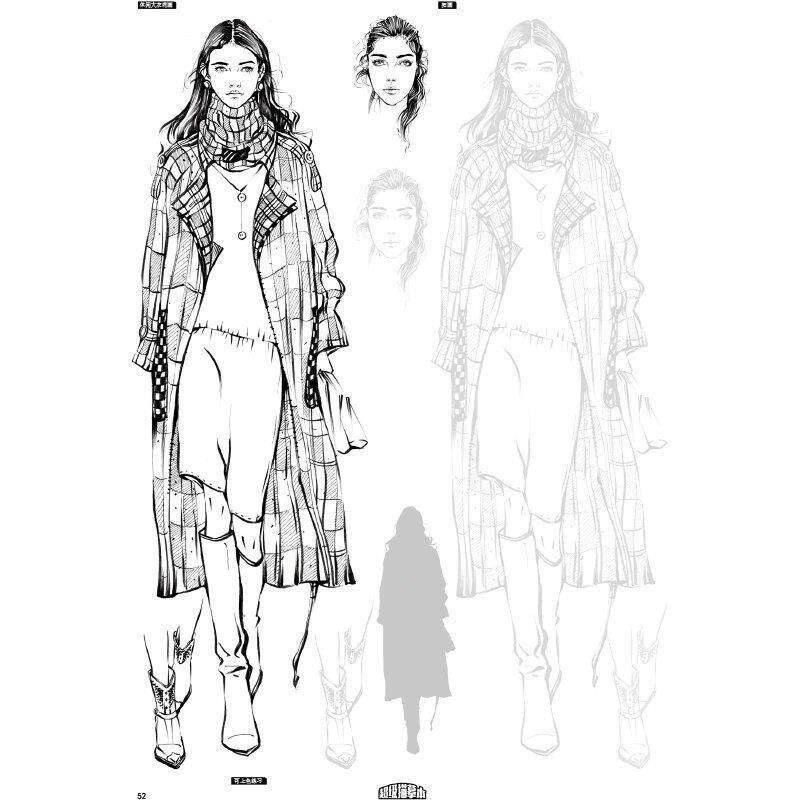 Fashion Painting Clothing Design Renderings Marker Pen Hand-Painting ...