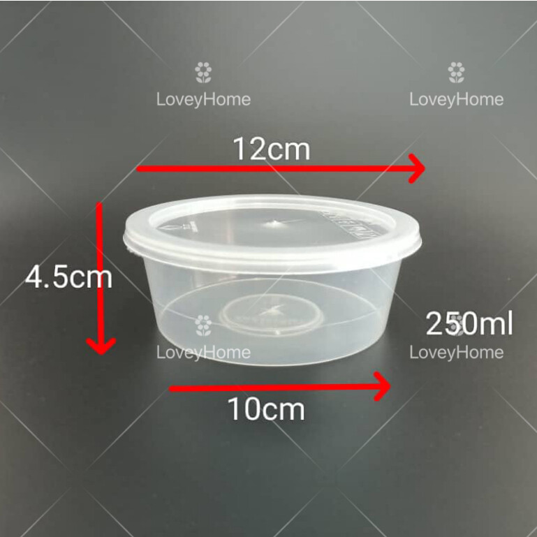 225ml/250ml/12oz/16oz/20oz/25oz/30oz/1000ml Round Container with Lid ...