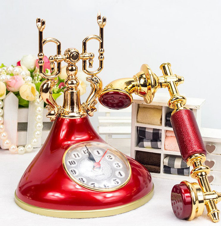 Vintage Telephone Clock Old school Clock Retro Clock Home decoration ...