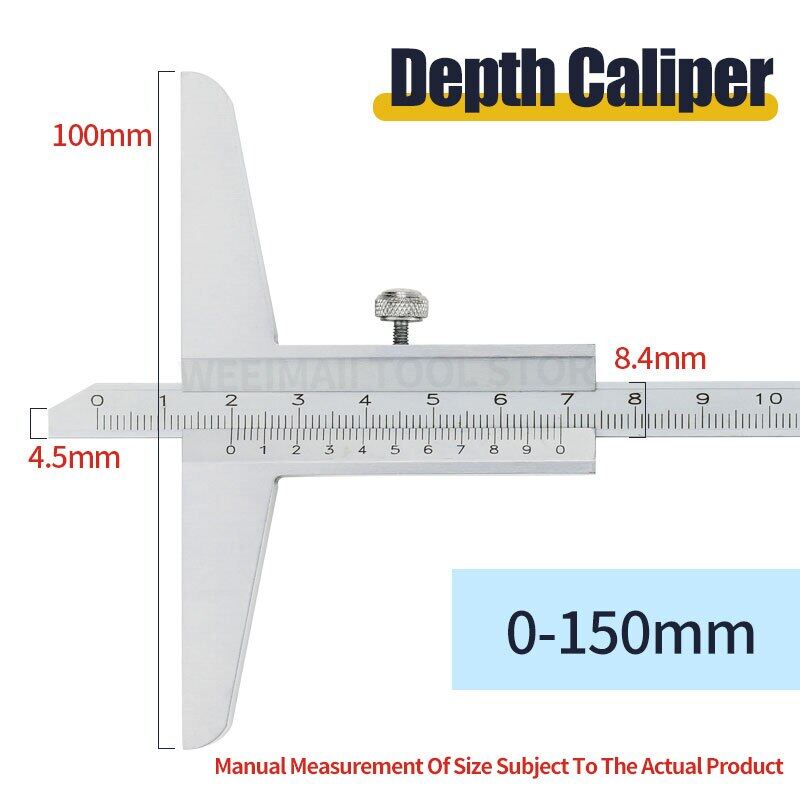 Depth Gauge Vernier Caliper Metal Calipers Woodworking Tools Caliber ...