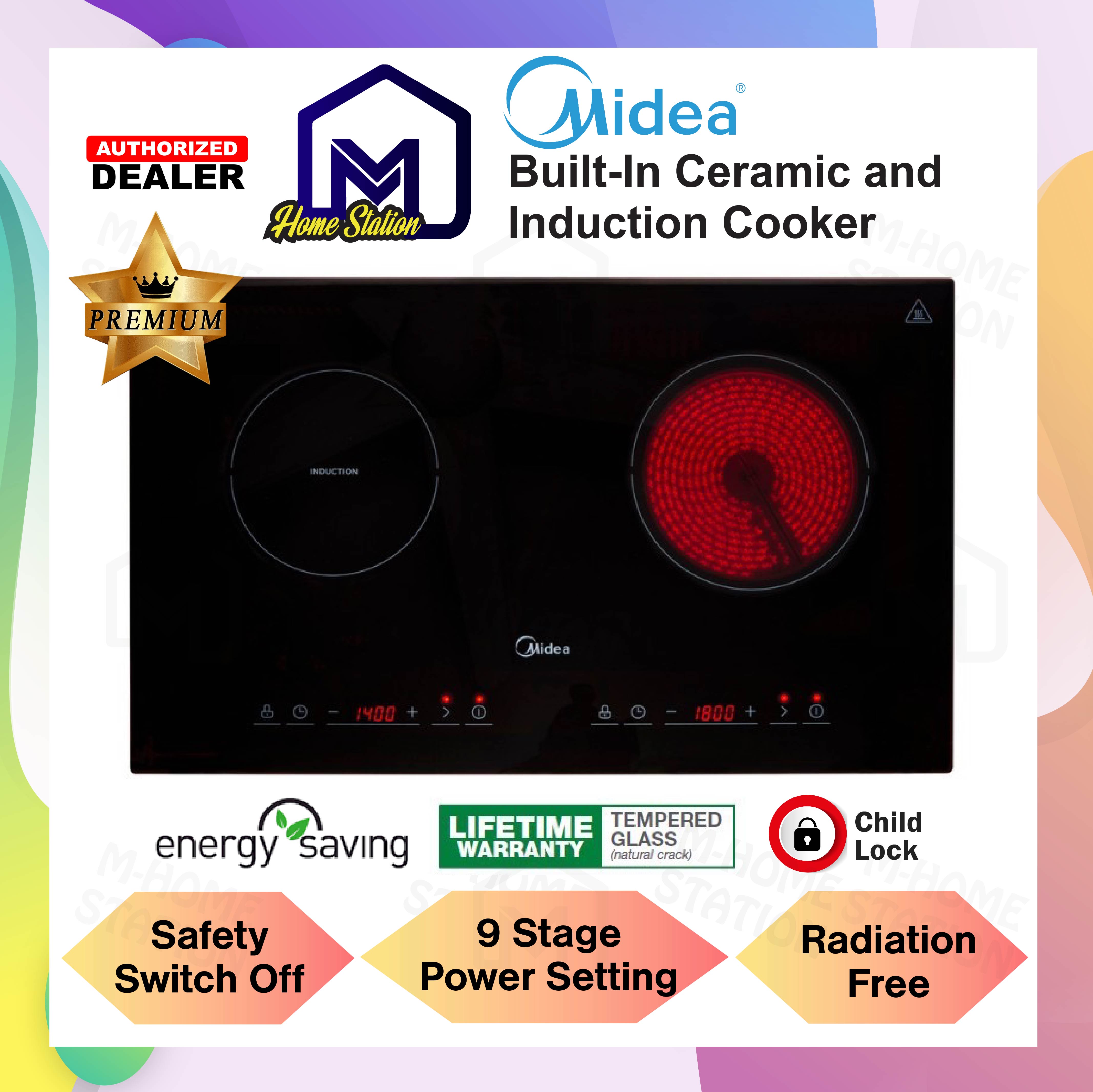 Midea Hybrid Induction and Ceramic Cooktop Cooker Hob Electric 70cm MC-IHD361 MCIHD361 Dapur ...