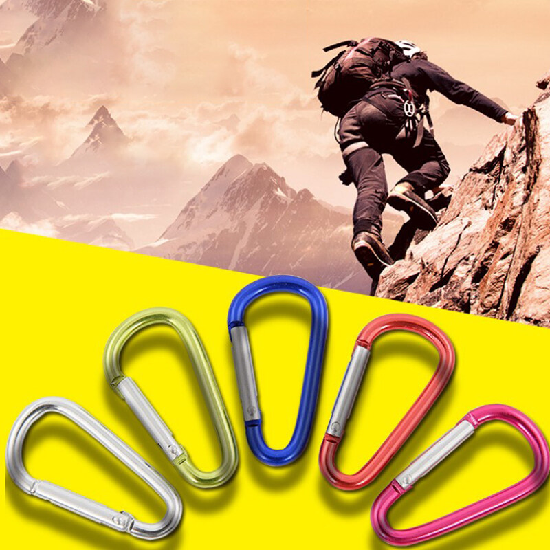 10PCS/SET Key Chain Clip D-Ring Locking Hooks Carabiner Aluminum ...