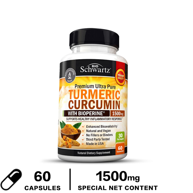 TURMERIC CURCUMIN Capsules - with BIOPERINE - 1500 mg per serving ...