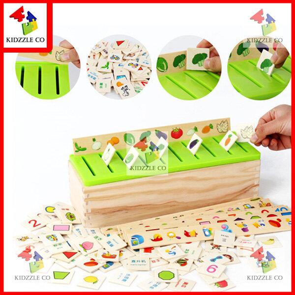 Multi Language Wooden Knowledge Classification Box Montessori Teaching ...