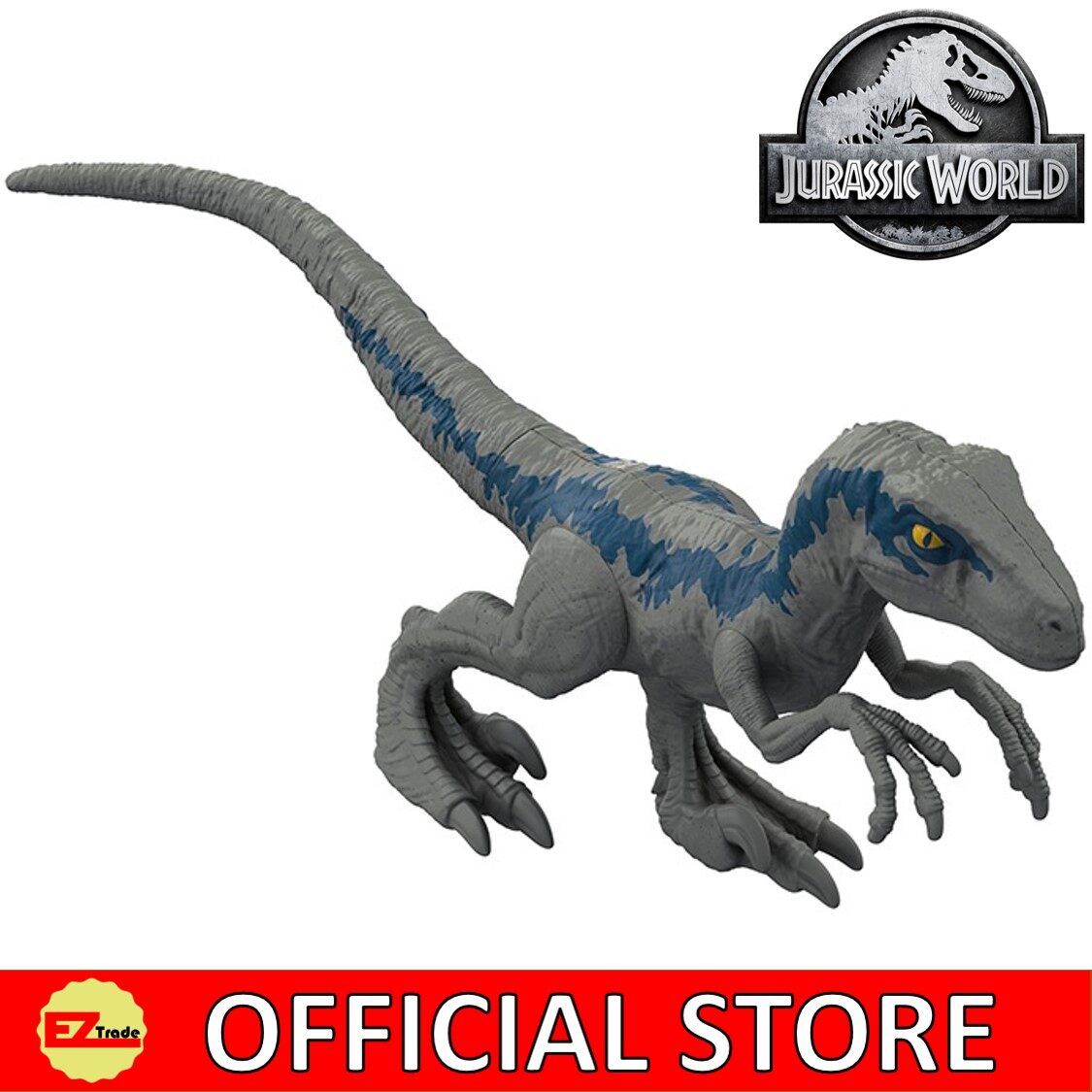 Mattel Jurassic World Dominion 6 Inch Velociraptor Blue Dinosaur Action ...