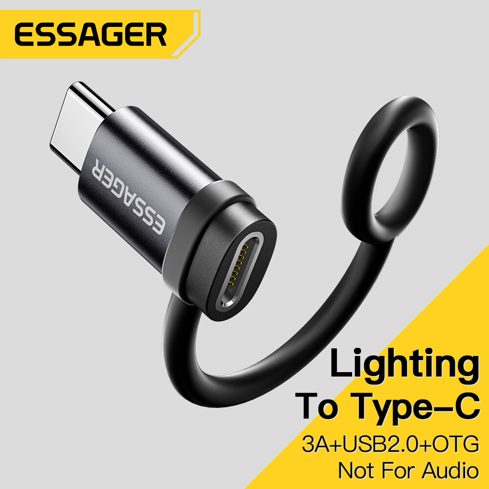 Essager Otg 3a Converter Lightning To Type C Ring Type C To Lightning Usb20 480mbps Coupling 