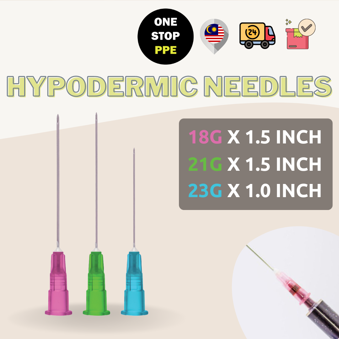 [OneStopPPE] Disposable Hypodermic Needle Jarum Picagari Needle Syringe ...