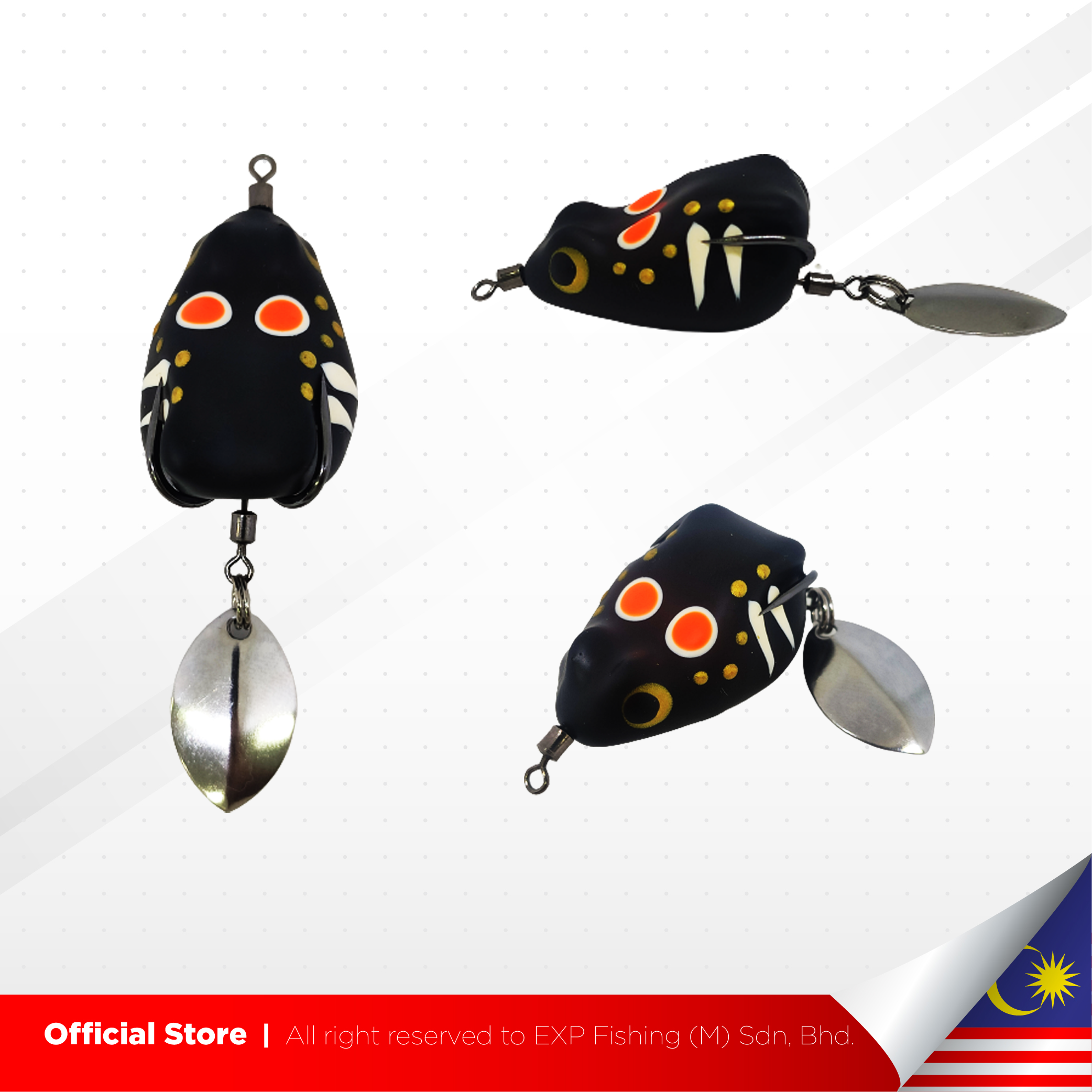 EXP Guka Frog Rubber Frog Soft Body Lure soft frog umpan casting haruan ...