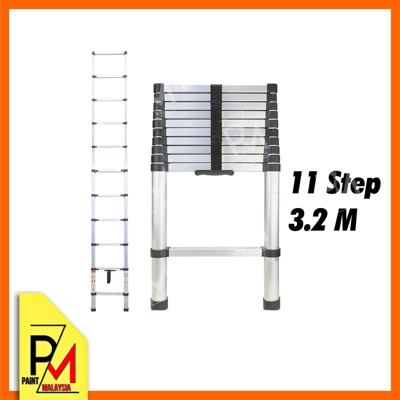 STRONGMAN Heavy Duty Ladder Telescopic Single Sided Extendable Ladder ...