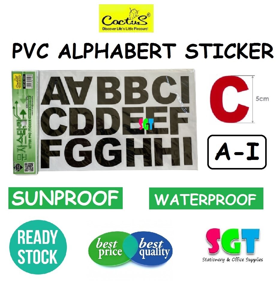 CACTUS PVC Alphabet / Numbering Sticker | Lazada
