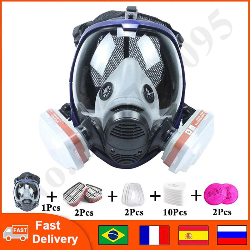 Chemical Mask 6800 7 In 1 Gas Mask Dustproof Respirator Paint Pesticide ...