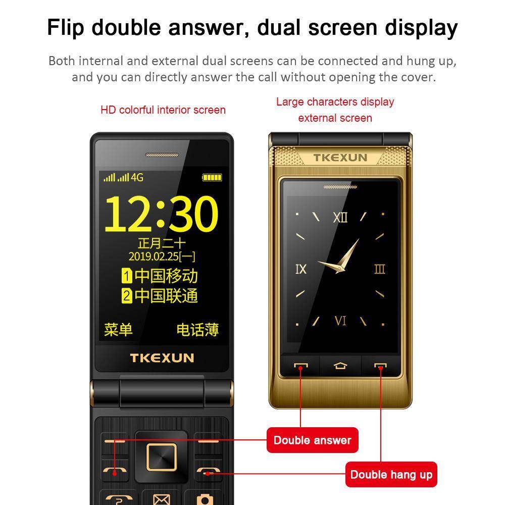 G10-1 พลิกโทรศัพท์มือถือ Dual SIM Dual Screen กล้อง MP3 MP4 3.0 นิ้ว ...
