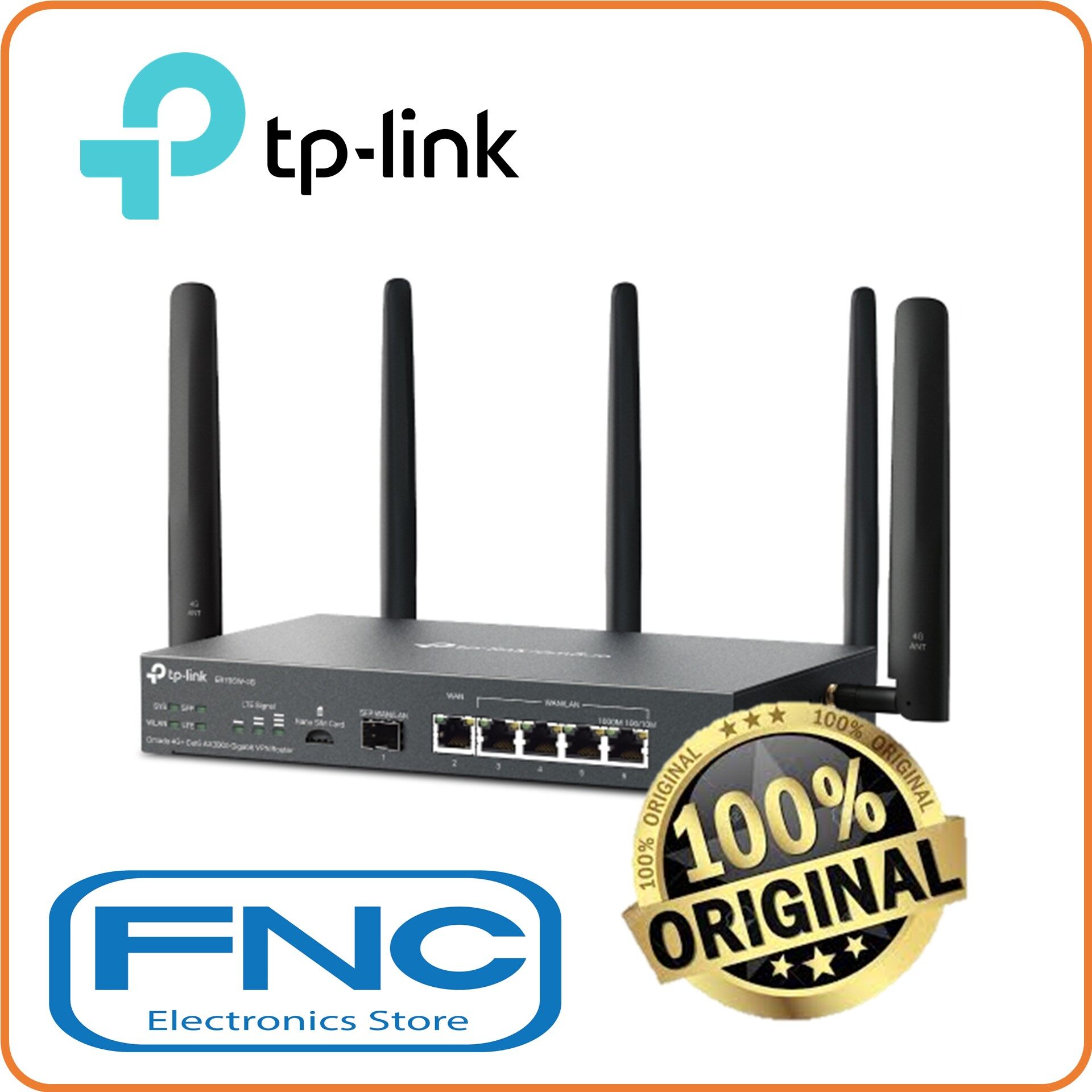 TP-LINK ER706W-4G Network Omada 4G+ Cat6 AX3000 Dual-Band WiFi 6 With 1 ...