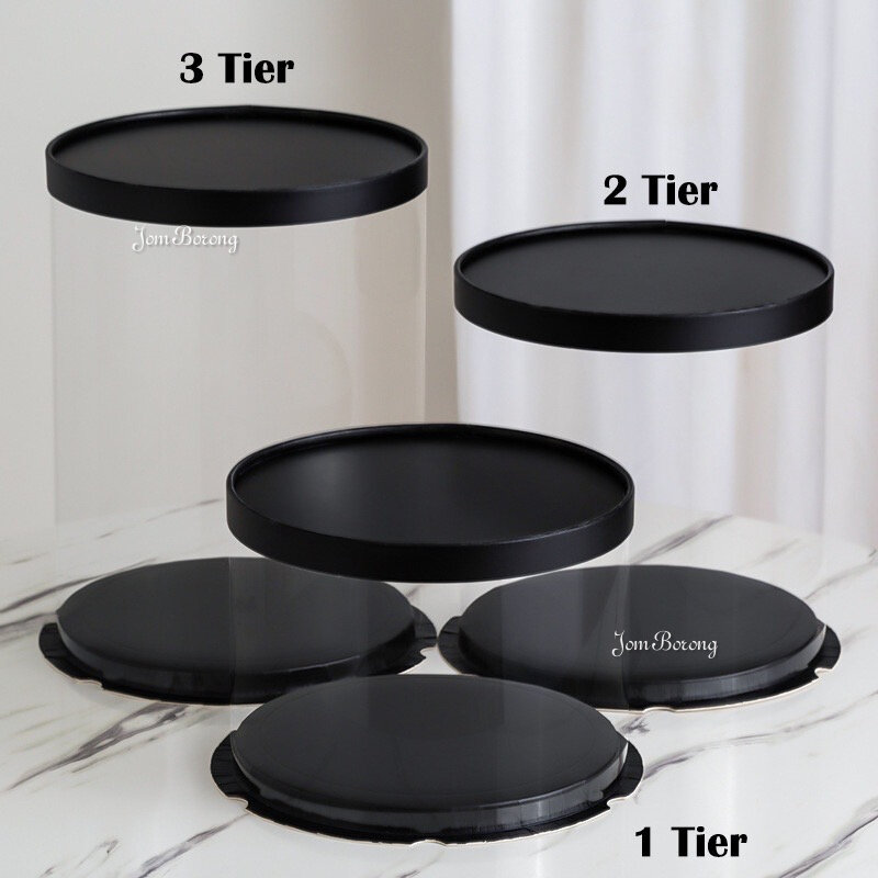 8/10/12 Inch ROUND TRANSPARENT CAKE BOX Gift Box Heightened Birthday ...
