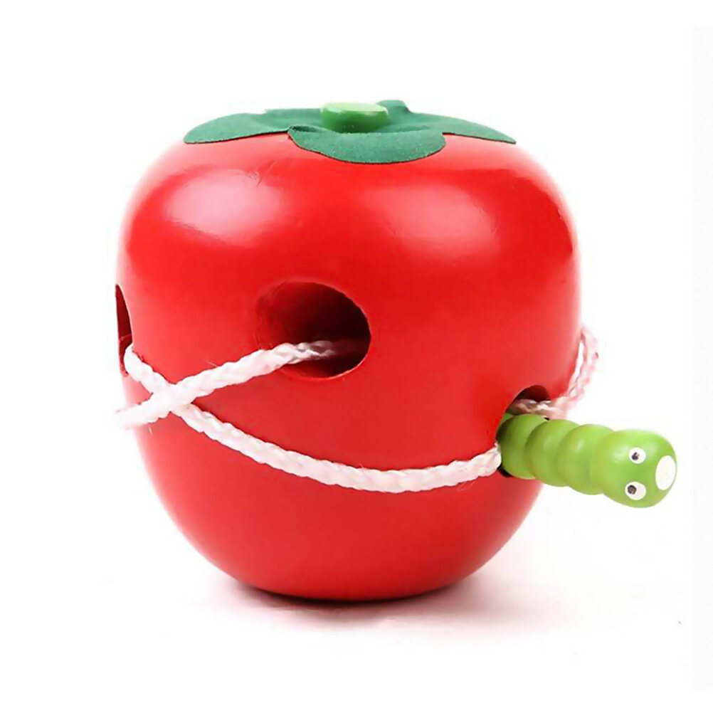 Caterpillar Eat Fruit Threading Toy Fruit Lacing Threading Wooden ...
