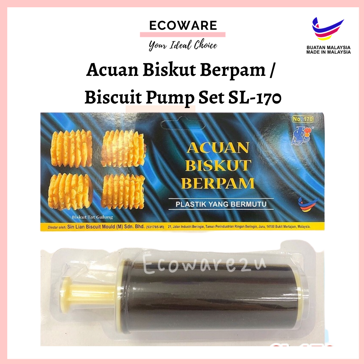Acuan Biskut Berpam/ Kuih Biskut Tart Roll / Biscuit Pump / Cookie Mould / Cookie Pump SL-170 ...