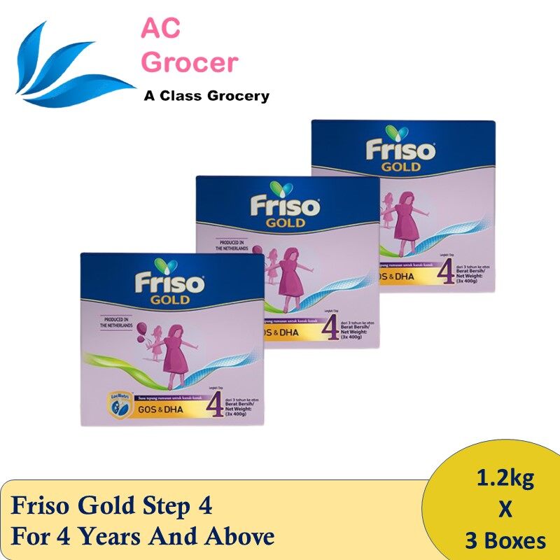 Friso Gold Step 4 1.2kg ( 400g x 3 Packs ) x 3 Boxes | Lazada