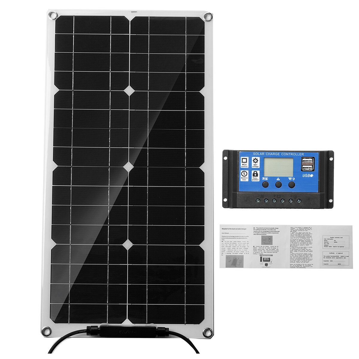 12V 1000W Portable Solar Panel Trickle Battery Charger For Car Van Boat ...