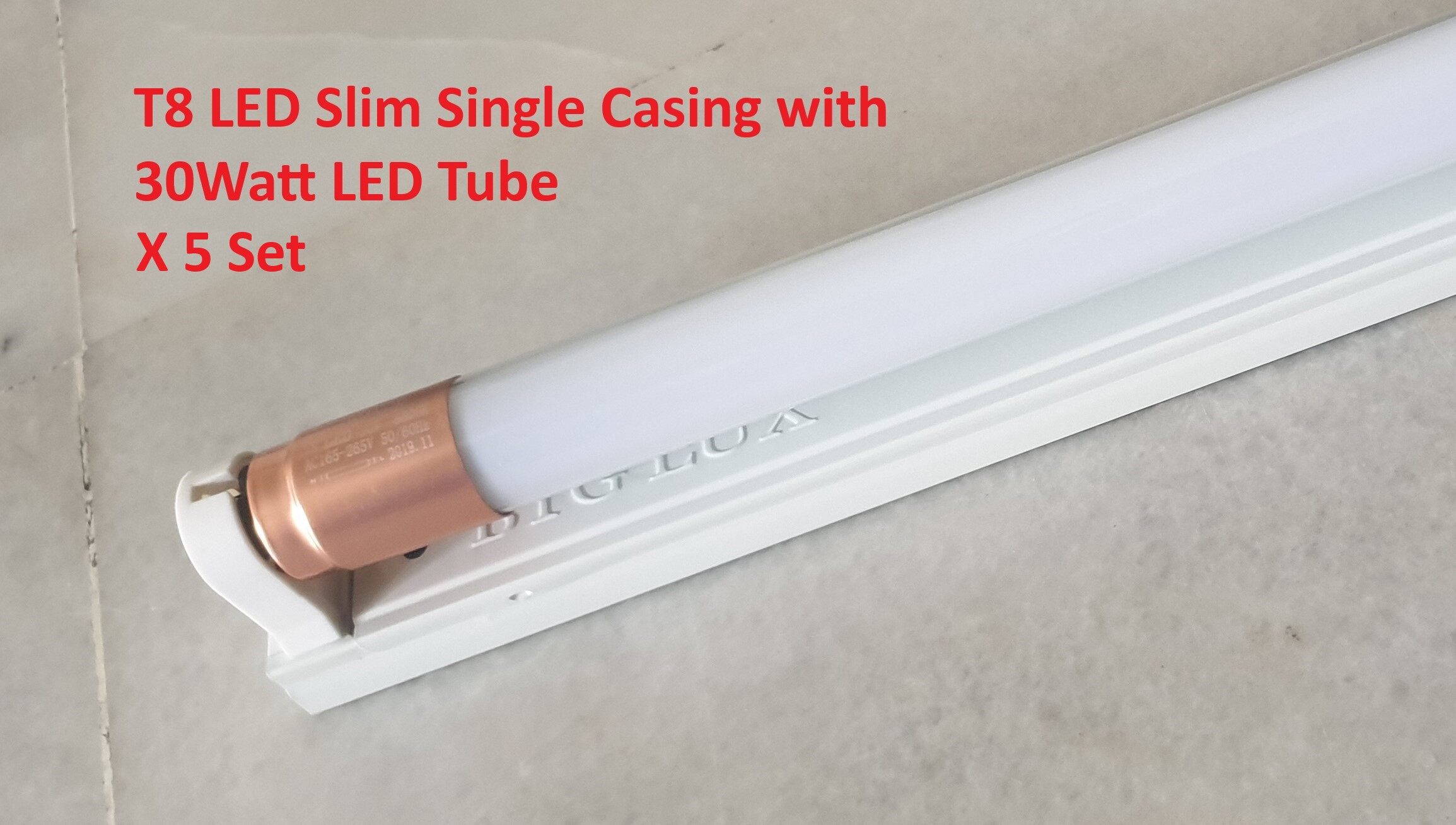 T8 4Feet Slim Single Casing with 30Watt Led Tube X 5 Set | Lazada