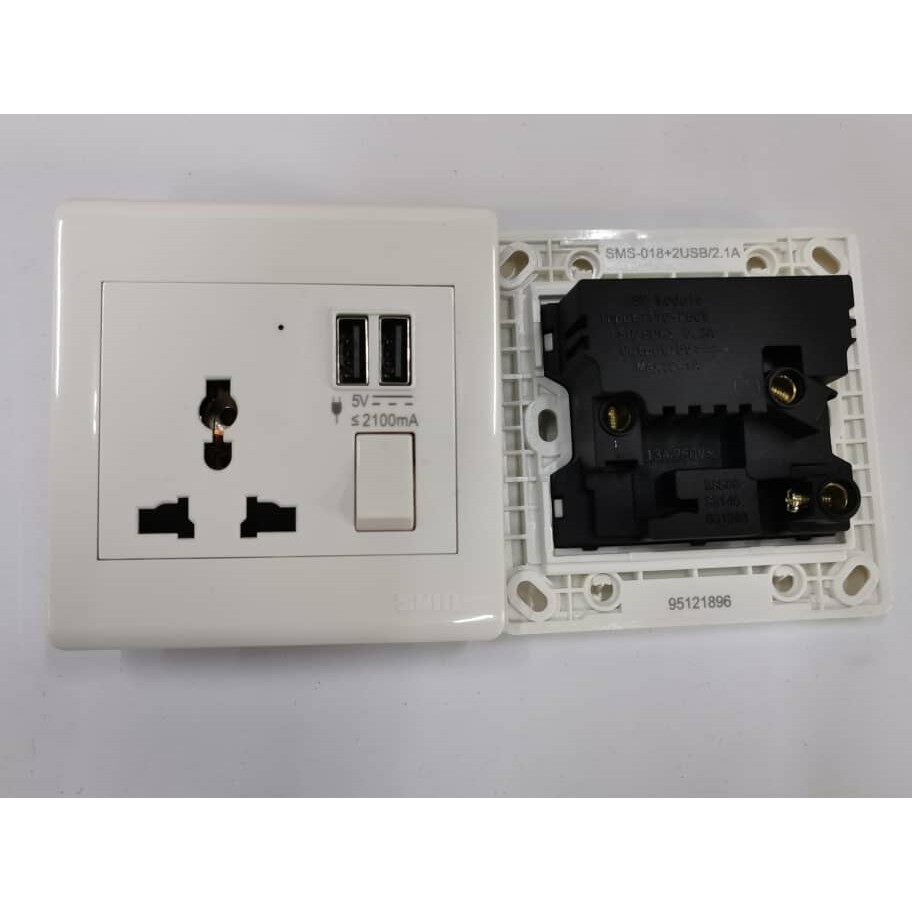 SUM 13A MULTI SWITCH SOCKET + 2USBX2.1A -SMS-018+2USB/2.1A | Lazada