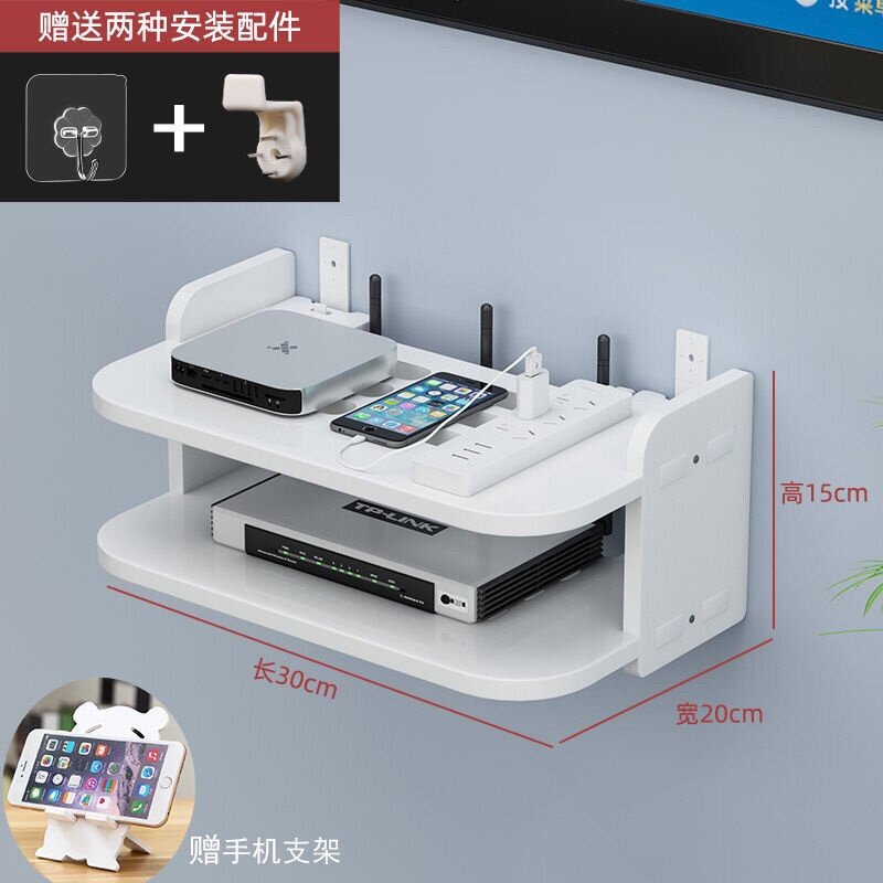 Wooden Wall Mounted Wifi Router Shelf Wall Set Top Box Rack Wall Living ...