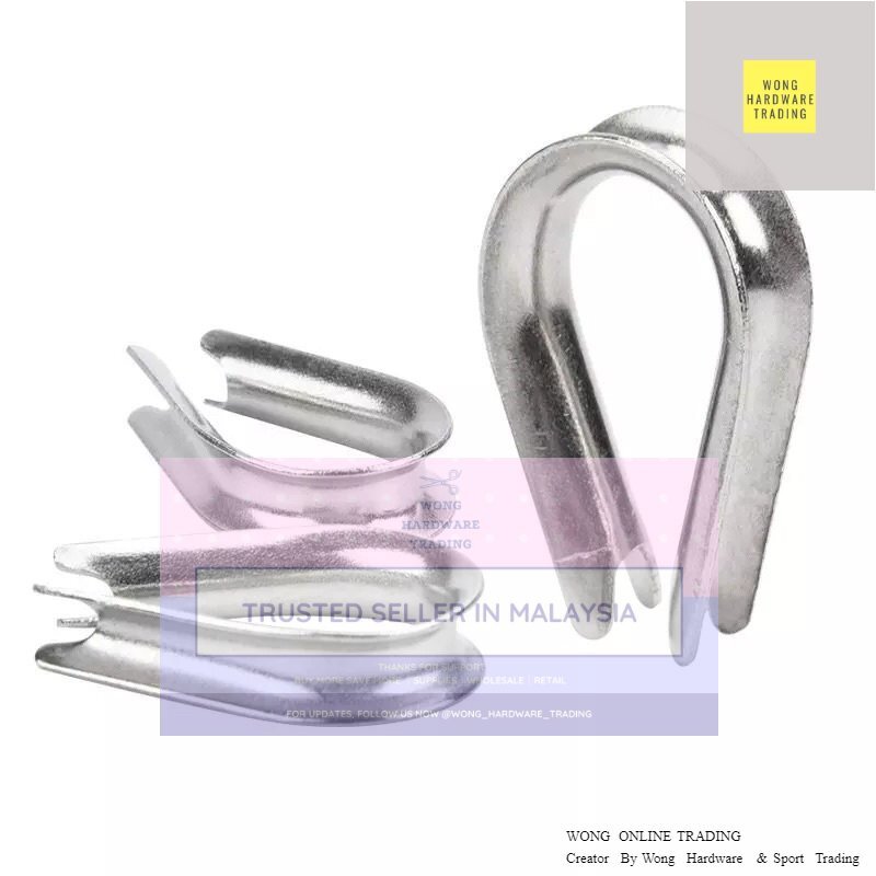 304 Wire Rope Thimble Stainless Steel 304 Cable Wire Thimble Eye 2mm ...