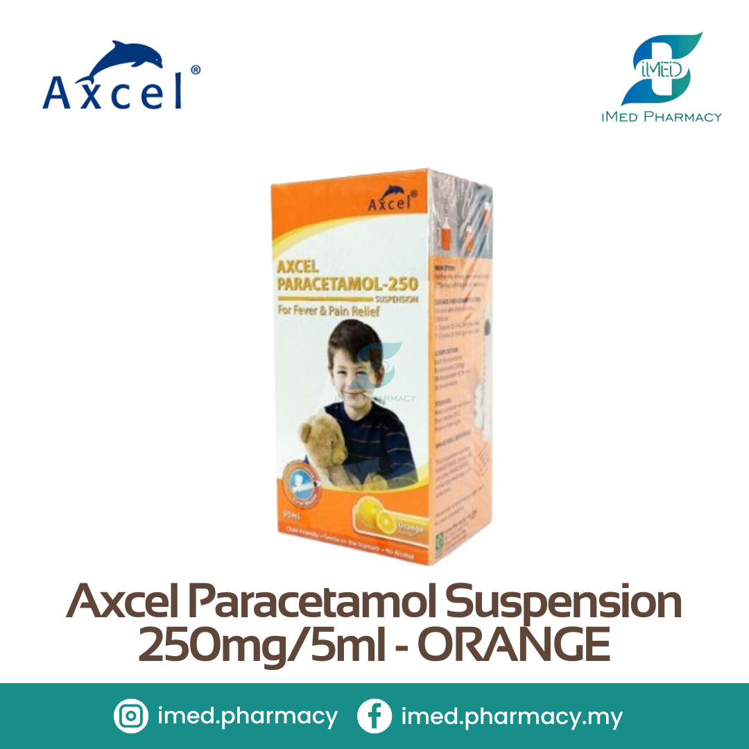 Axcel Paracetamol Suspension 250mg 90ml | Lazada