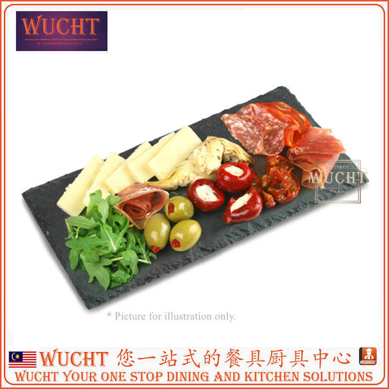 【WUCHT】BLACK NATURAL SLATE PLATE ROUND SLATE PLATE RECTANGULAR SLATE ...
